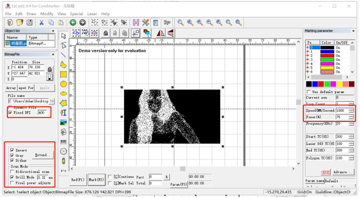 B4 MOPA Parameters for marking a photo – ComMarker Support